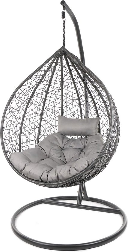 Luxe Hangstoel met Frame en Kussens voor Binnen en Buiten - Polyrotan ...