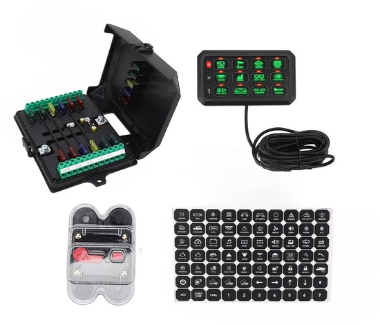 12 Gang Switch Panel - Switch Control Panel Kit - 12V To 24V - IP65 ...