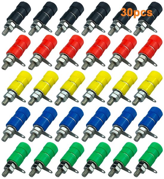 Pack of 30 Premium Banana Socket Binding Post Terminal - 4 mm Banana ...
