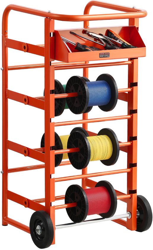 VEVOR Draadspoelhouder Mobiele Kabelspoeldispenser met 11 Staven ...