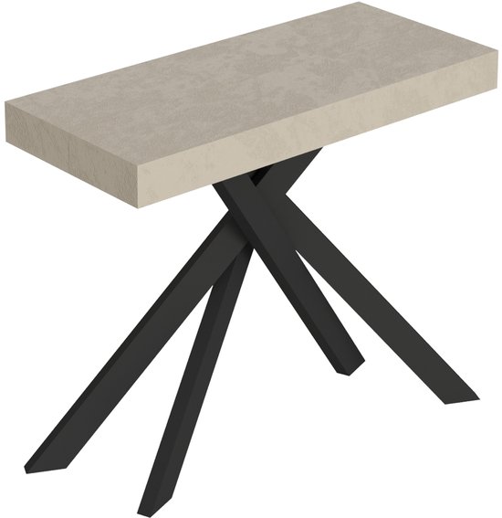 Uitschuifbare console 90x40/300 cm Saki Premium kasjmier antraciet ...