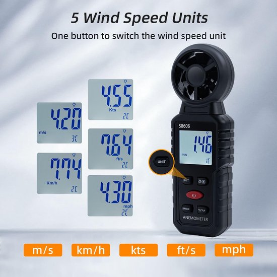 OUYLAF Windmeter - Windmeter Digitaal - Anemometer - Professionele ...