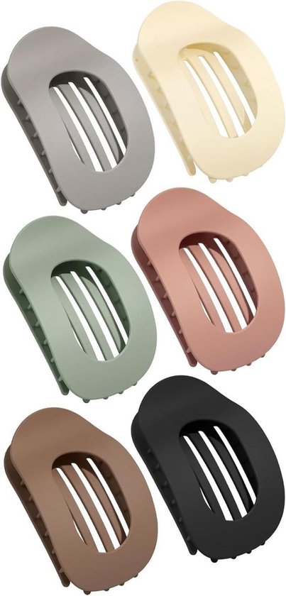 Set van 6 Platte Haarclips Zonder Glans voor Dik en Krullend Haar | bol
