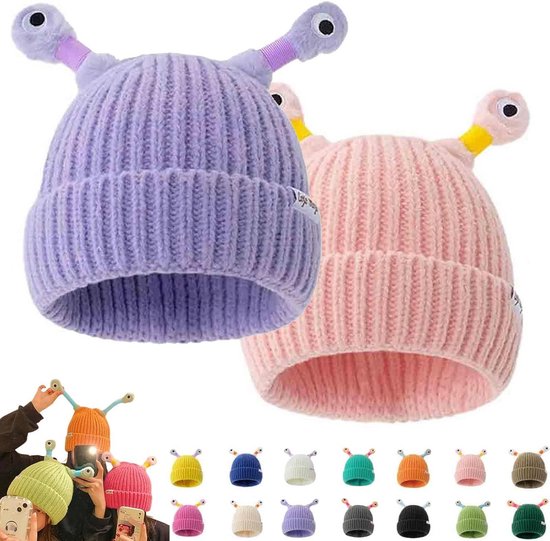 Grappige LED Gebreide Muts met Monster Oren - Warme Winter Beanie voor ...