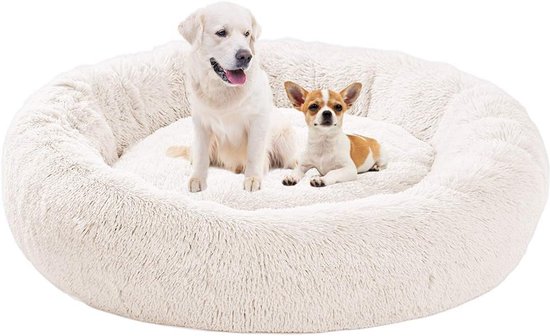 Extra Groot Kalmerend Hondenbed Donut - Pluizig en Wasbaar Rustbed voor ...