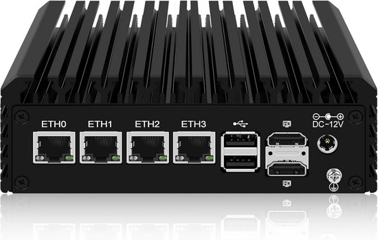 Fanless Mini PC Firewall Appliance met 4x 2.5GbE LAN, OPNsense/pfSense ...