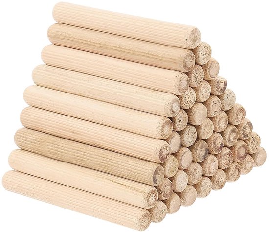 100x Houten Pluggen 12x100mm - Gegroefde Universele Deuvels voor ...