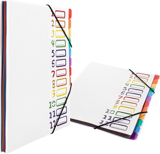 Pack of 2 A4 Document Folder - Fan Folder met 12 Compartiments ...
