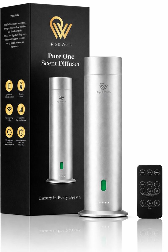 Pip & Wells® Pure One Aroma Diffuser – Waterloze Geurverspreider – Mat ...