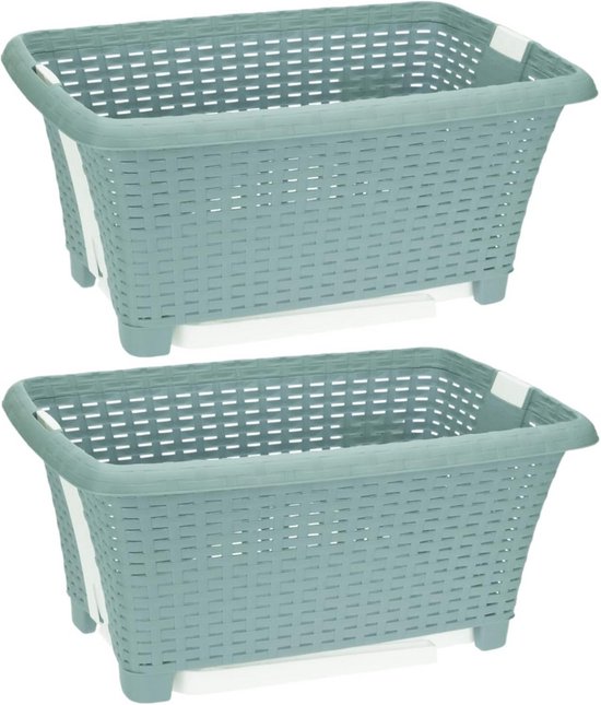 Groene kunststof wasmand op poten 38 liter | bol