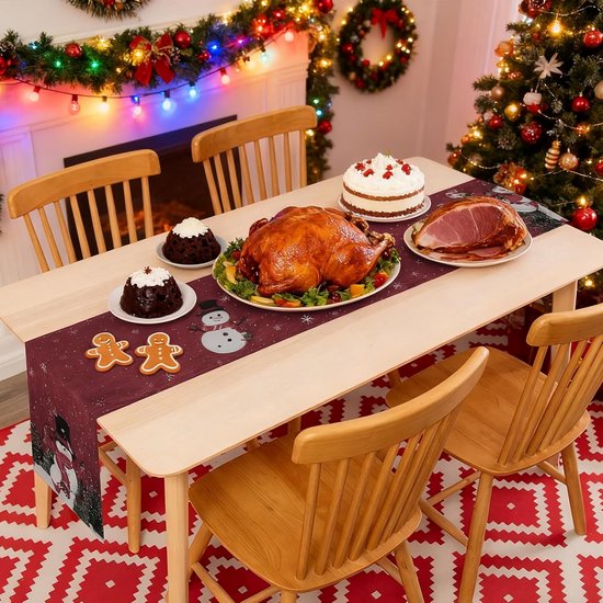 Lange Kersttafelloper 180x33 cm Rotterdam Stijlvol en Slijtvast | bol