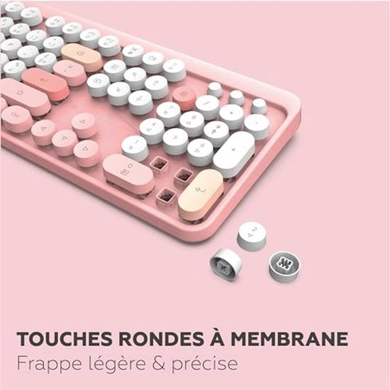 Clavier et Souris sans Fil Combo - FR AZERTY, Design Compact, Touches ...