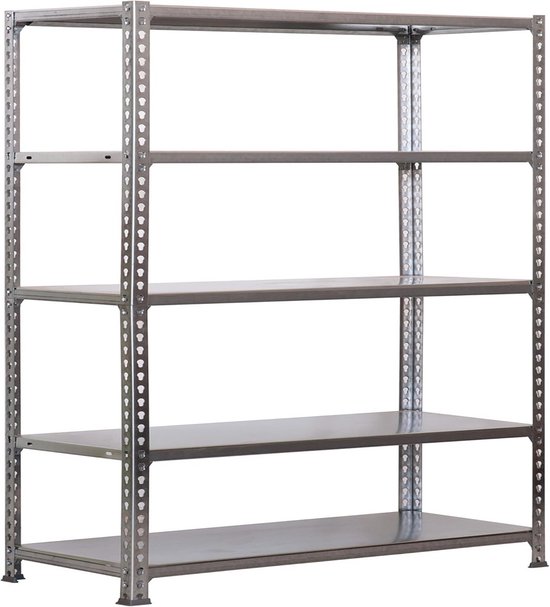 Verstelbare Metalen Stellingkast met 5 Planken - 180 kg Draagvermogen ...