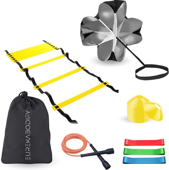 Voetbal- en beweeglijkheidstrainingsset met Agility Ladder en ...