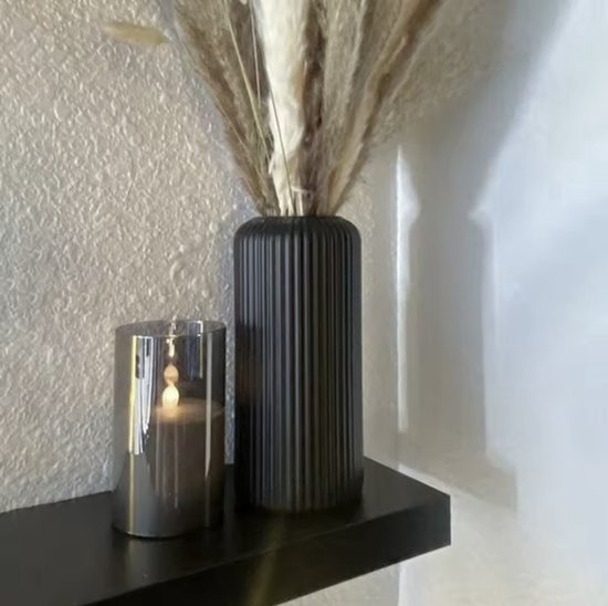 Vaas - Luxe Zwarte Vaas - Moderne vaas - Kunststof - Moderne stijl ...