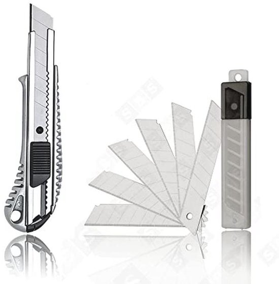 Professioneel Aluminium Cuttermes 18 mm | Inclusief Reservemesjes | 10 ...