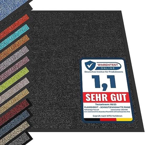 Hoogwaardige wasbare vloermat 90 x 150 cm - Vuilvangmat voor een schone ...