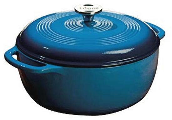 Gietijzeren Nederlandse oven met porselein emaille - 6L, Blauw | bol