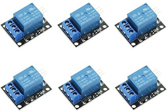 6 Stuks 5V Een Kanaals Relais Module Board voor Microcontrollers en ...