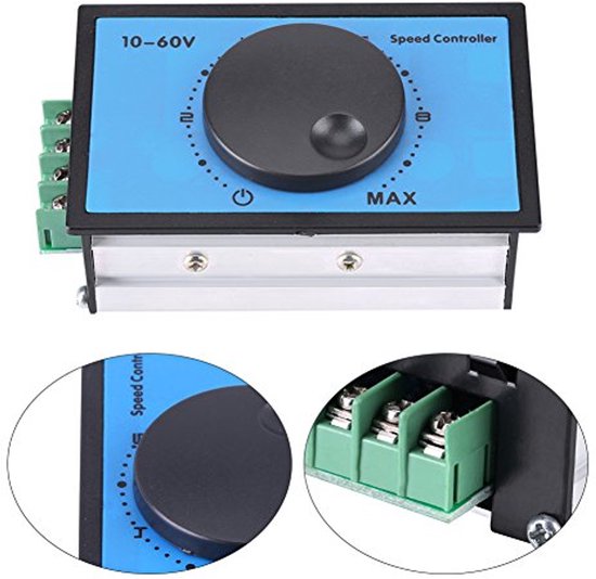 DC Speed Controller, DROK DC 20A 10-60V 12V 24V 36V 48V PWM DC Motor ...