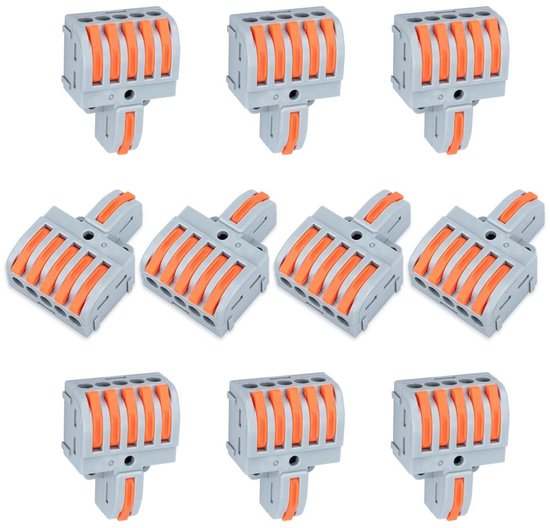 Provento - Verbindingsklemmen 10 stuks | 1 in 5 uit, met hendel |... | bol