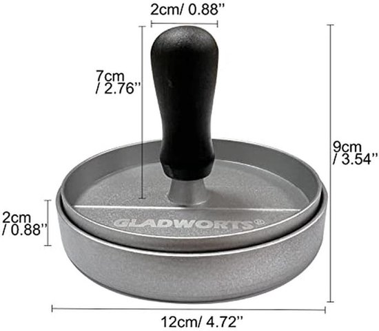 Kwart Pounder Hamburgerpers Aluminium met 100 Waspapier - Anti ...