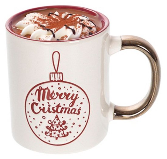 CM Kerst mok - 2x - Merry Christmas - 300 ml - keramiek - koffiemok - cadeau -... | bol
