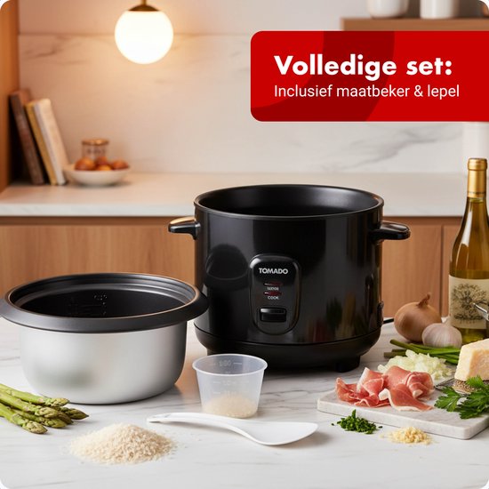 Tomado TRC1001B - Rijstkoker - Inhoud 1 liter - Warmhoudfunctie - 5 ...