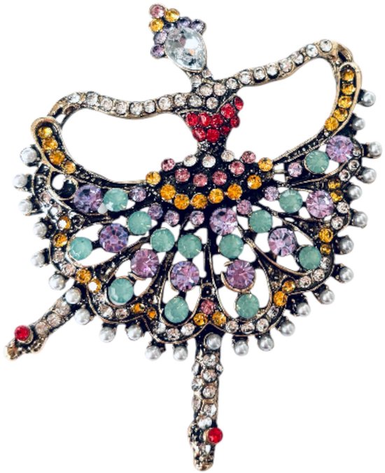 Broche Ballerina Strass Groot ( 8 x 6 cm ) | bol