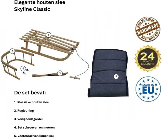 Slee met Rugleuning - Houten met Zitje - Kinderen en Volwassenen | bol