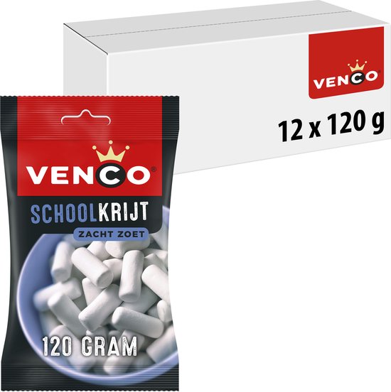 Venco schoolkrijt - zoete drop - 12x120g | bol