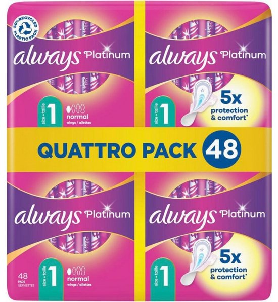 Always Plantinum Normal Quattro Pack (48 stuks) | bol