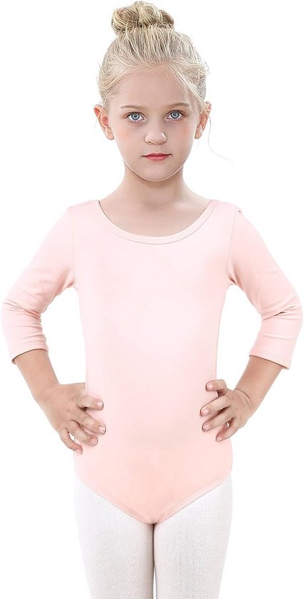 Ballet Leotard voor Meisjes Katoen Danspak Gymnastiek Bodysuit met Mesh ...