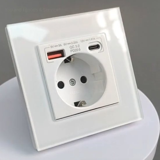 You & I Luxe Inbouw Stopcontact USB-A + USB-C – Hoogglans Gehard ...
