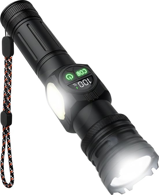 ODESSEY Militaire Zaklamp - LED Oplaadbaar - Powerbank - Magneet - COB ...