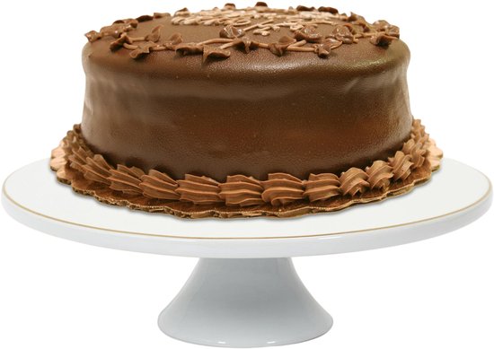 Home Deco Factory Taart plateau - porselein - wit/goud - D30 cm - met ...