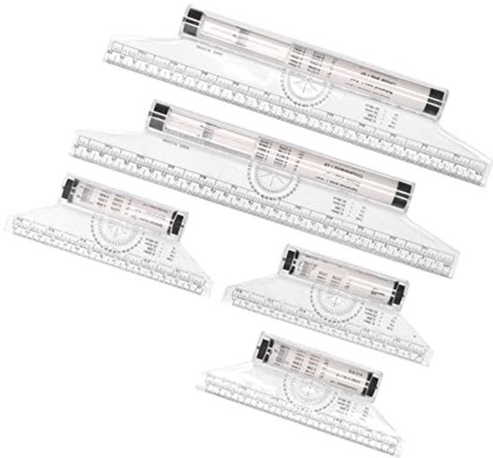 KARZO - 5 Stuks Rollende Parallelle Liniaal 15cm 30cm Duidelijke Schaal ...