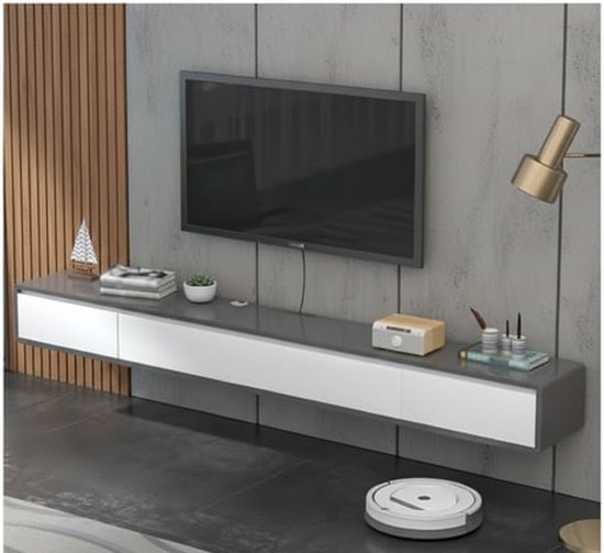 Schwebende TV-Meubel met 2 Lades en Kabelmanagement – Modern Wandmeubel ...