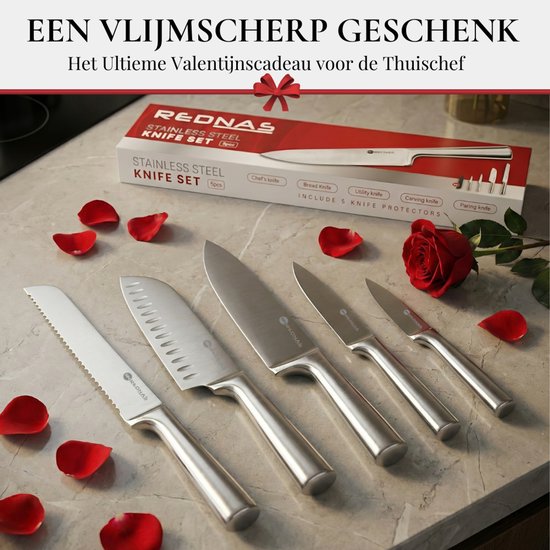 Pro Messenset 5-delig RVS – Professionele Keukenmessen Set met ...