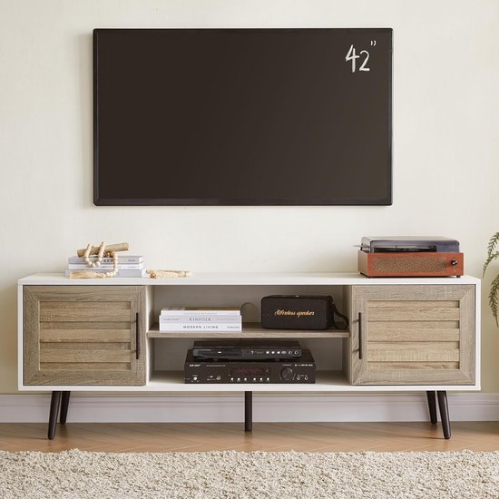 Moderne tv-standaard voor televisies tot 65 inch met opbergkast en open ...