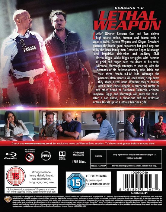 Lethal Weapon Seizoen 1-2 Blu-ray - Regio Vrij | bol