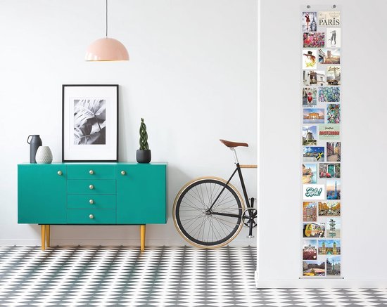 Fotogordijn met 28 vakjes voor 10 x 15 cm foto's in staande en liggende ...