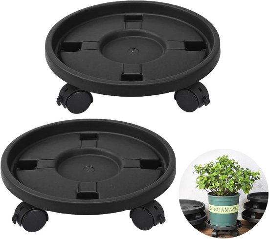 Zware Rustbestendige Plantentrolley met Wielen – 30cm Ronde ...