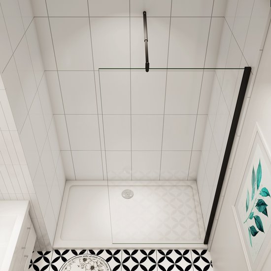 Aica Paroi de douche moderne 50x200 cm - Verre trempé sûr 10 mm NANO ...