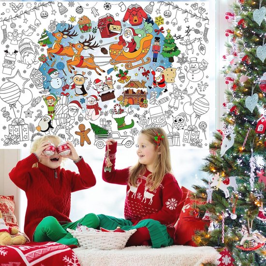Giant Christmas Coloring Poster for Kids - 117 x 93 cm | bol