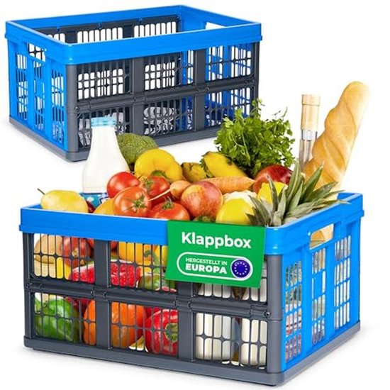 Opvouwbare klapbox 45 liter - set van 2 - veelzijdige opbergdoos met ...