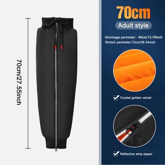 Beenwarmer - Zij-opening met rits - 70cm lengte - Max 65cm elastische ...