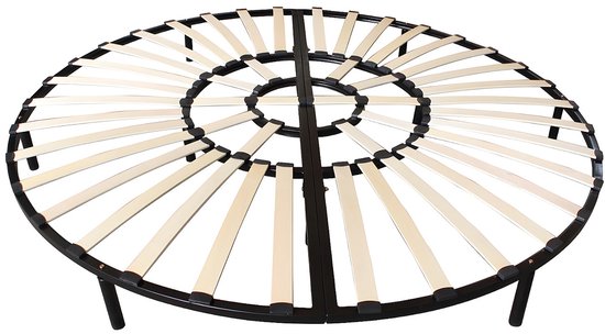 DREAMEA PLAY Sommier à lattes rond 220 x 220 cm L 220 cm x H 24 cm x P ...
