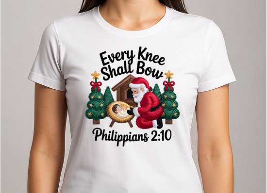 EVERY KNEE SHALL BOW - T Shirt - CuteChristmas - MerryAndCute ...