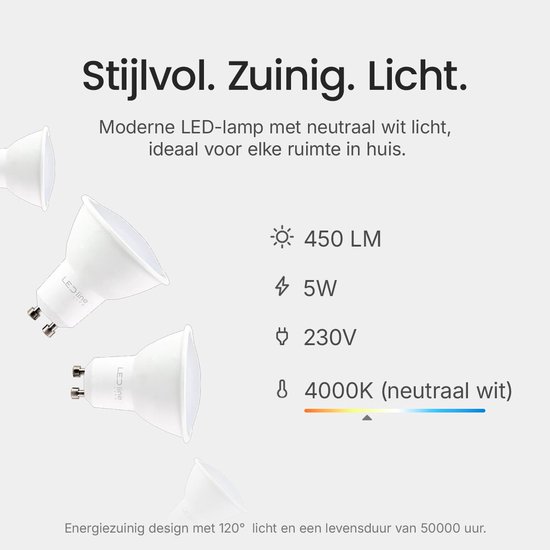LED line LITE LED Spot GU10 - 5W (vervangt 40W) - 450lm - Ø50mm - 230V ...